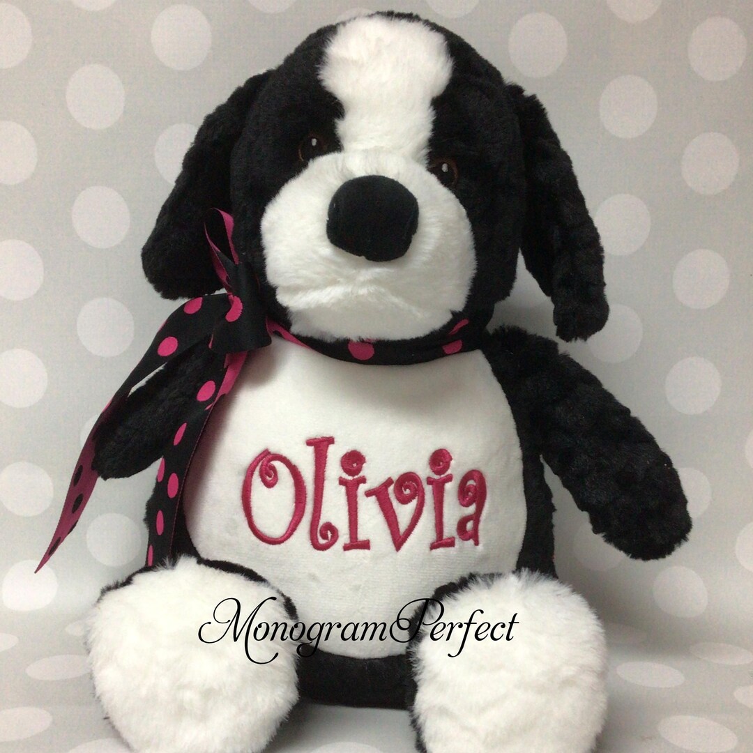 Personalized Black Collie Puppy Dog Stuffed Animal 12" - Etsy