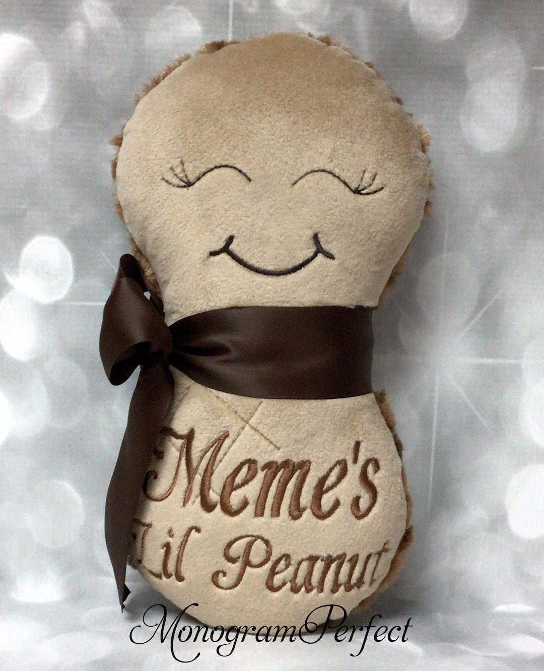 Meme's Lil Peanut Brown/tan Plush Peanut Baby Soft Toy - Etsy