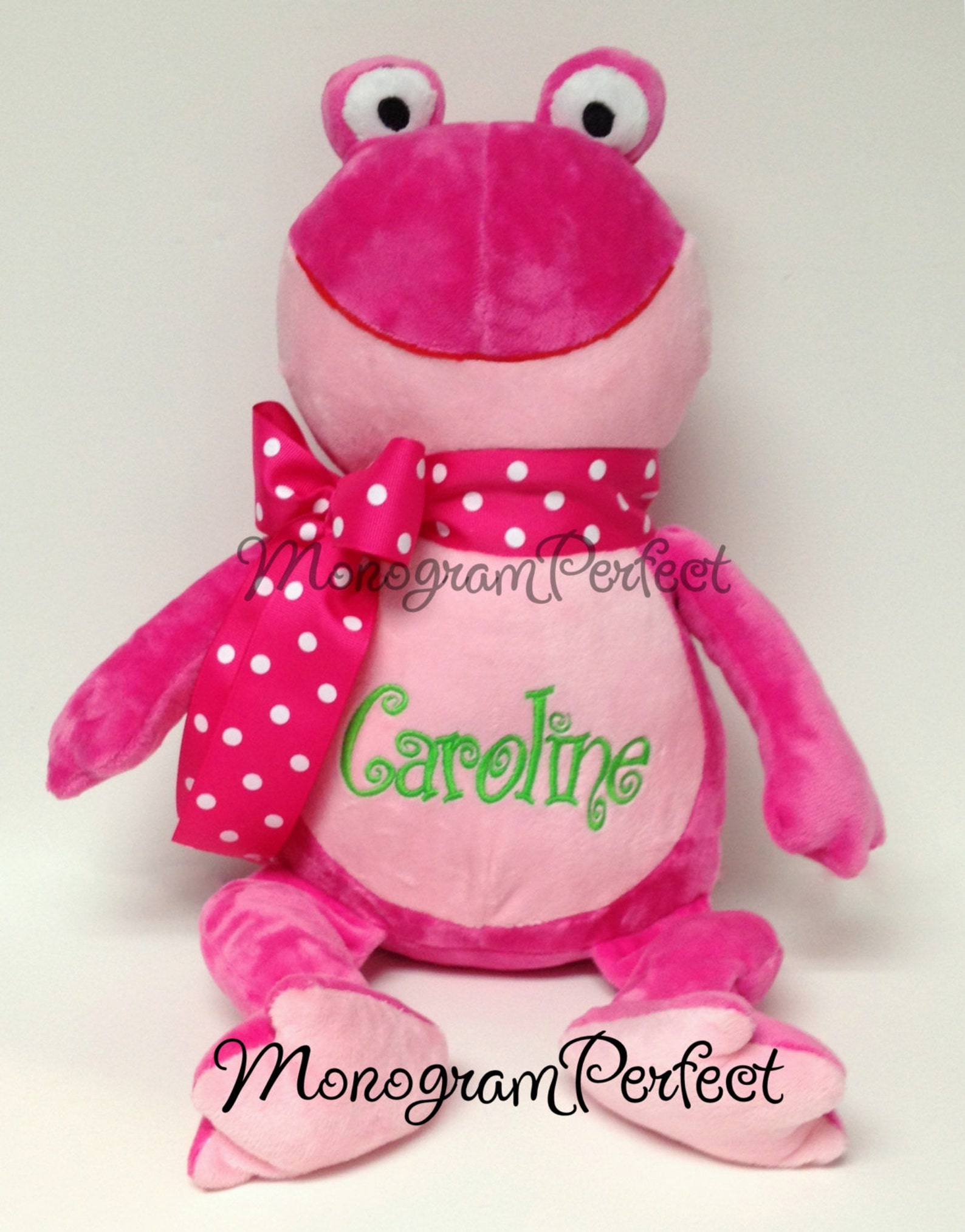 Personalized Pink Frog Stuffed Animal | Etsy