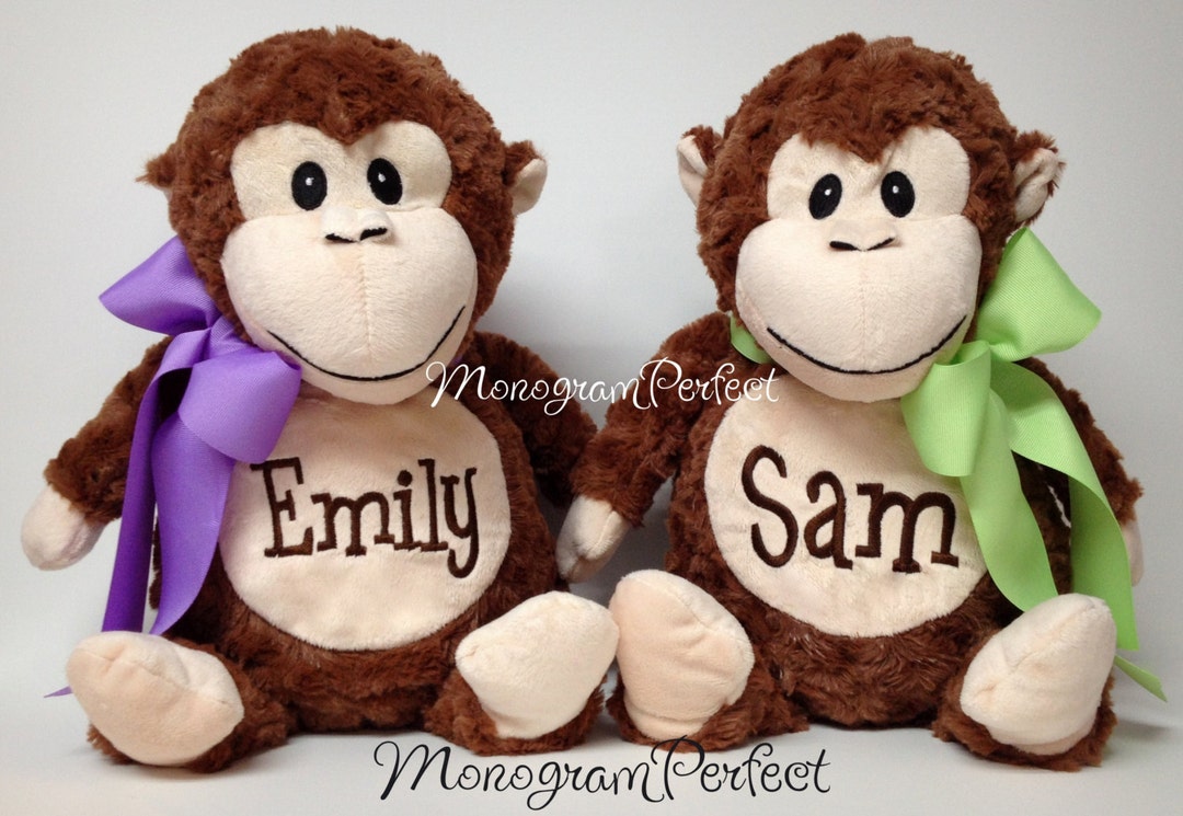 Personalized 16" Plush Monkey Stuffed Animal - Etsy