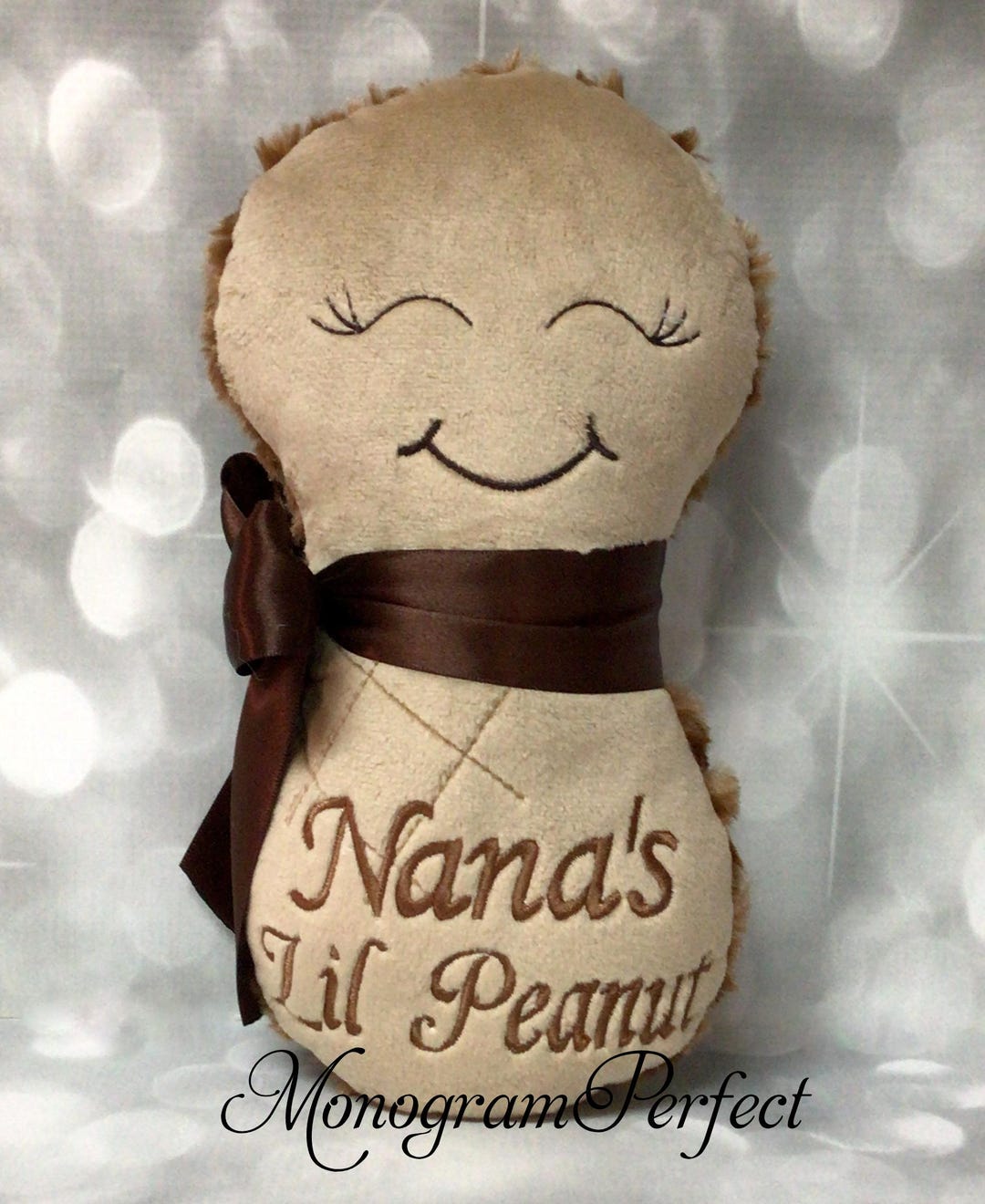 Nana's Lil Peanut Brown/tan Plush Peanut Baby Soft Toy - Etsy