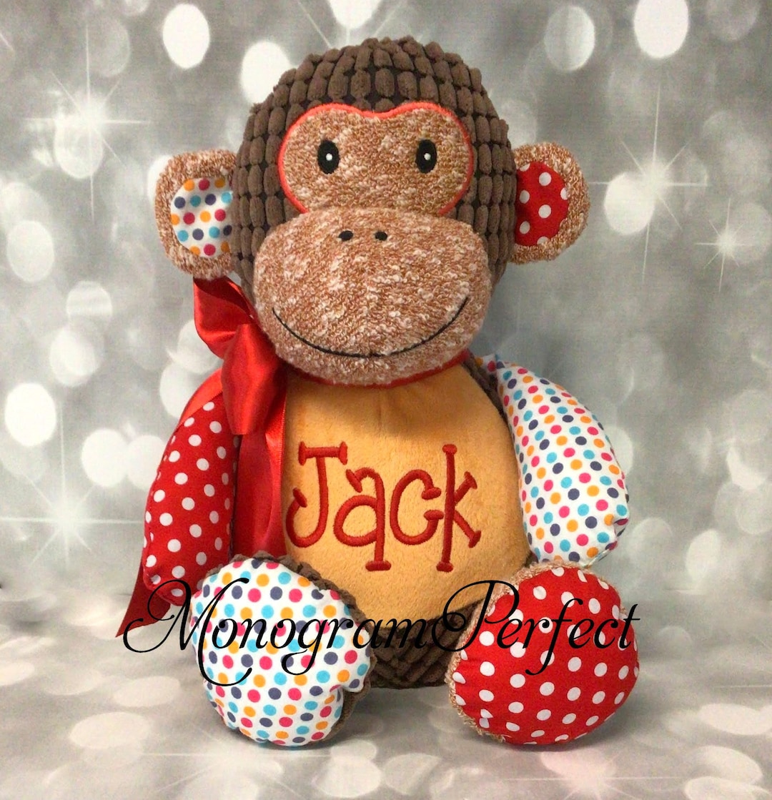 Personalized Stuffed Patchwork Monkey - Etsy
