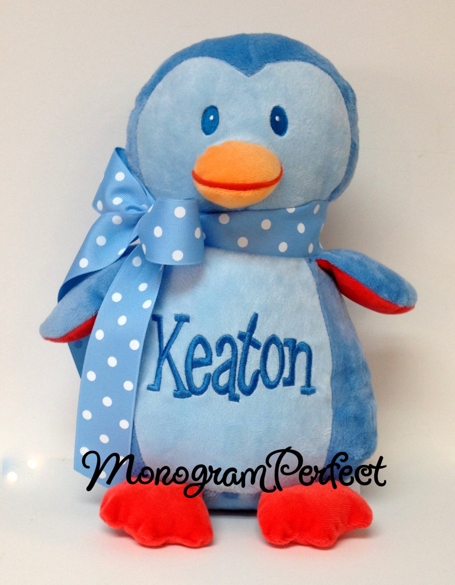 Personalized Plush Blue Penguin Soft Toy - Etsy