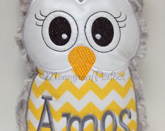 Gray and Aqua Chevron Plush Owl Reading Buddy Pillow Soft Toy | Etsy