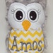 Gray and Yellow Chevron Plush Owl Reading Buddy Pillow Soft | Etsy