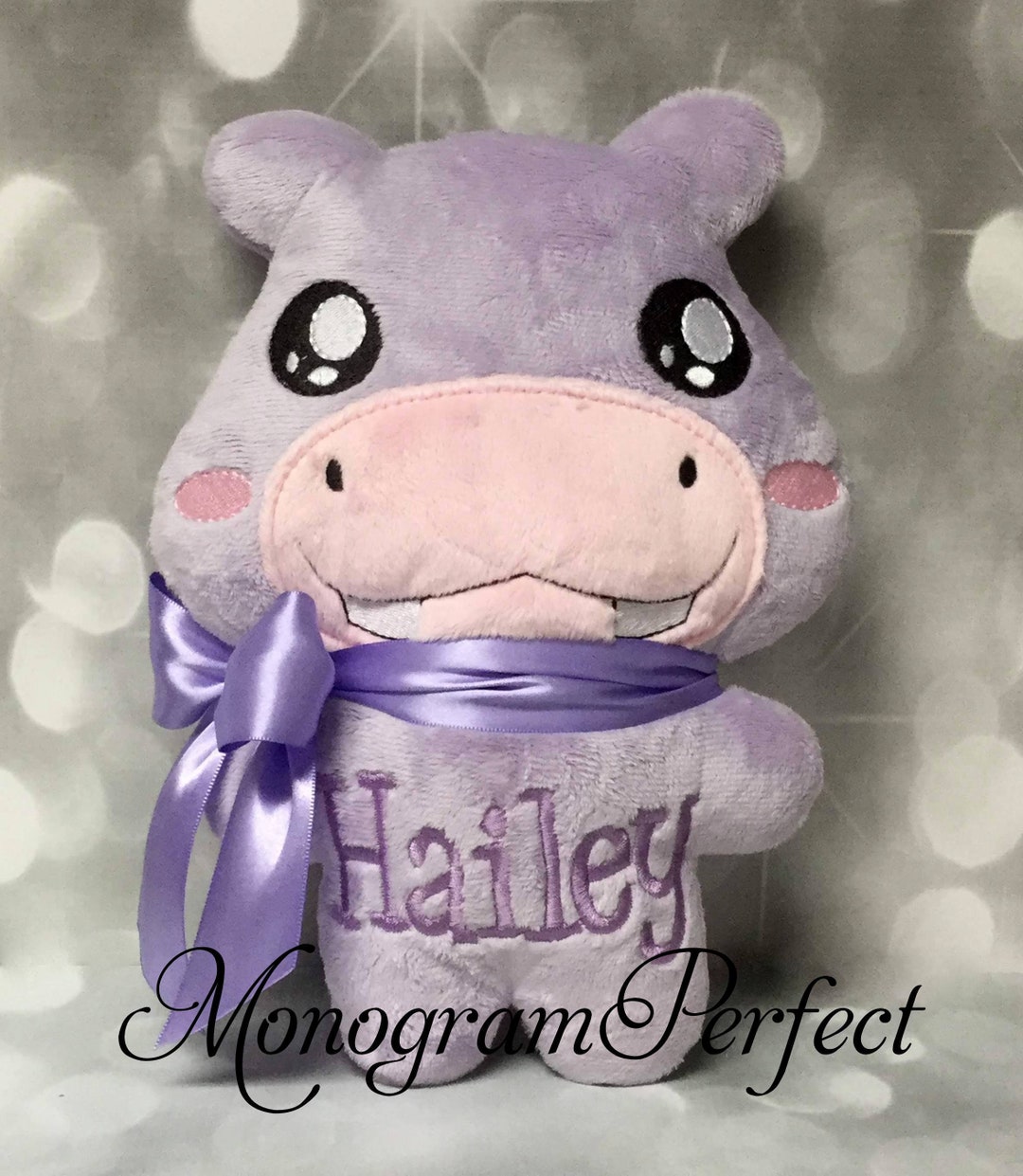 Purple / Pink Hippo Plush Stuffed Animal Soft Toy - Etsy