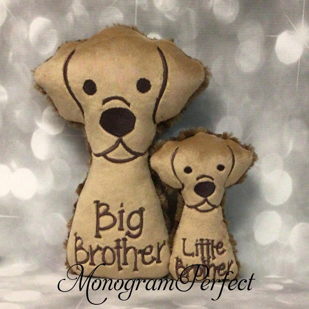 Big Brother / Little Brother Dog Doll & Rattle Set - Etsy