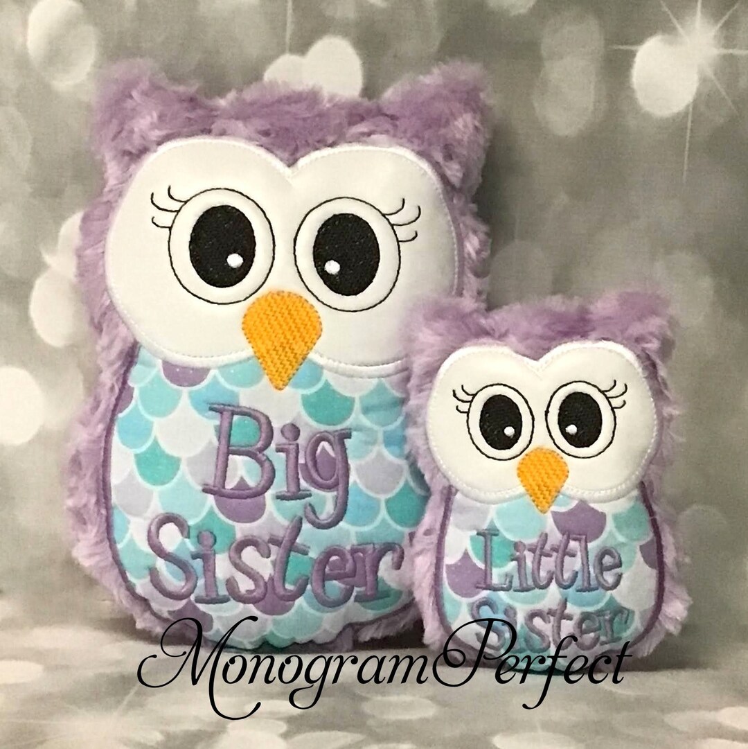 Big Sister, Little Sister Lavender Owl Soft Toy Sibling Gift Set - Etsy