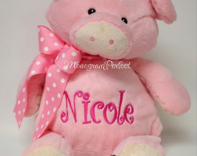 Personalized Pink Pig 16 Stuffed Animal - Etsy