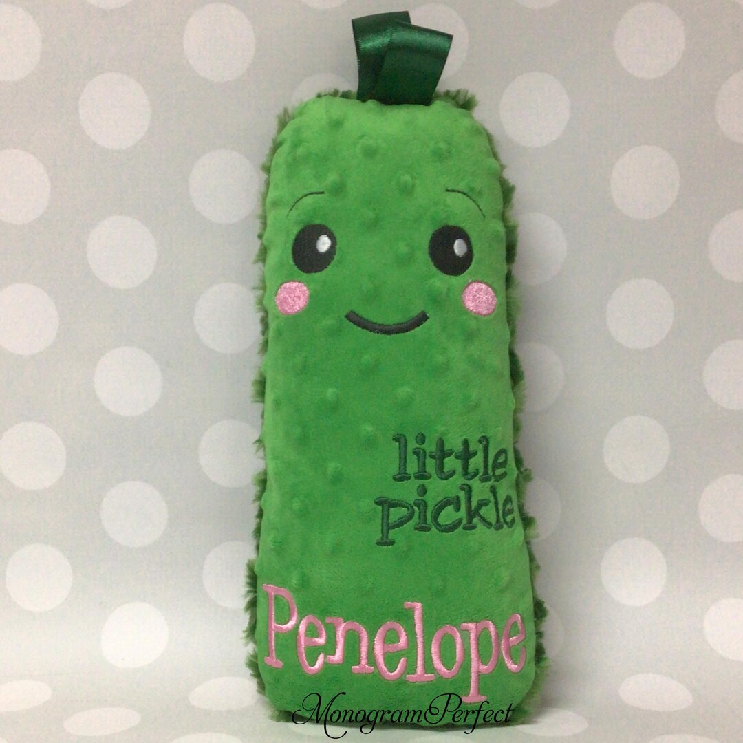 Personalized Little Pickle Stuffie – Custom Name Plush Toy - 10.5" X 4. ...