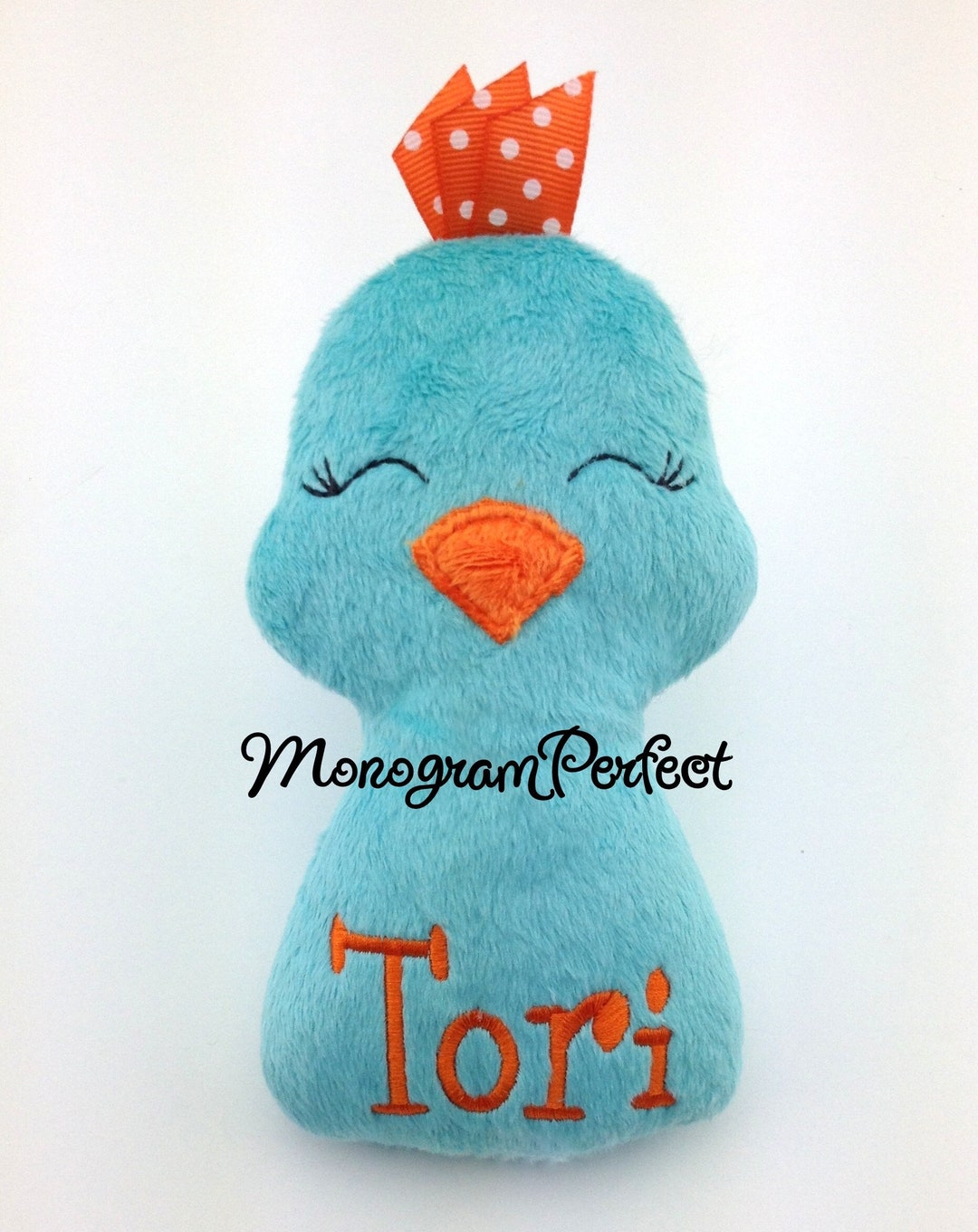 Personalized Blue Baby Bird / Chick Rattle Stuffed Animal Soft Toy - Etsy
