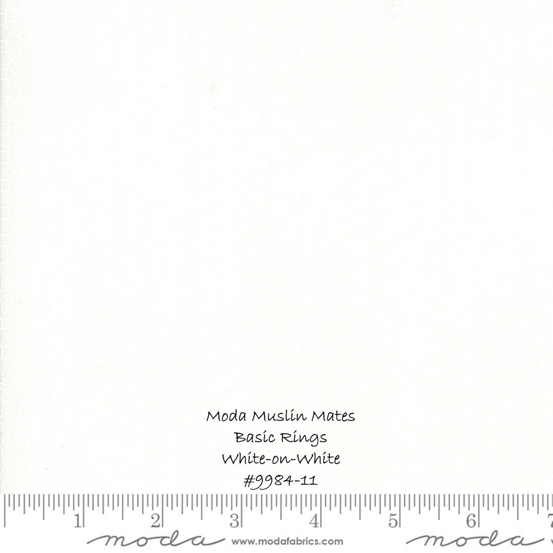 Moda Muslin Mates - 9984-11 - Basic Rings - White on White - One Half ...