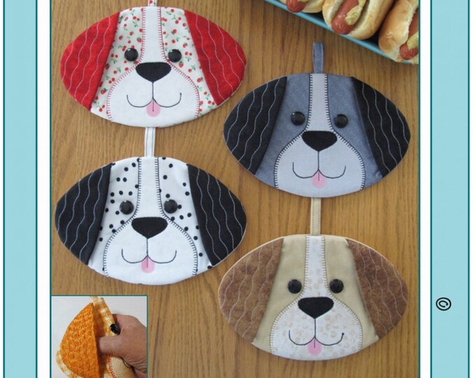 PATTERN: Hot Dogs ! - Pot Holders or Mug Mats - ST-1628 - Dogs - Dog ...