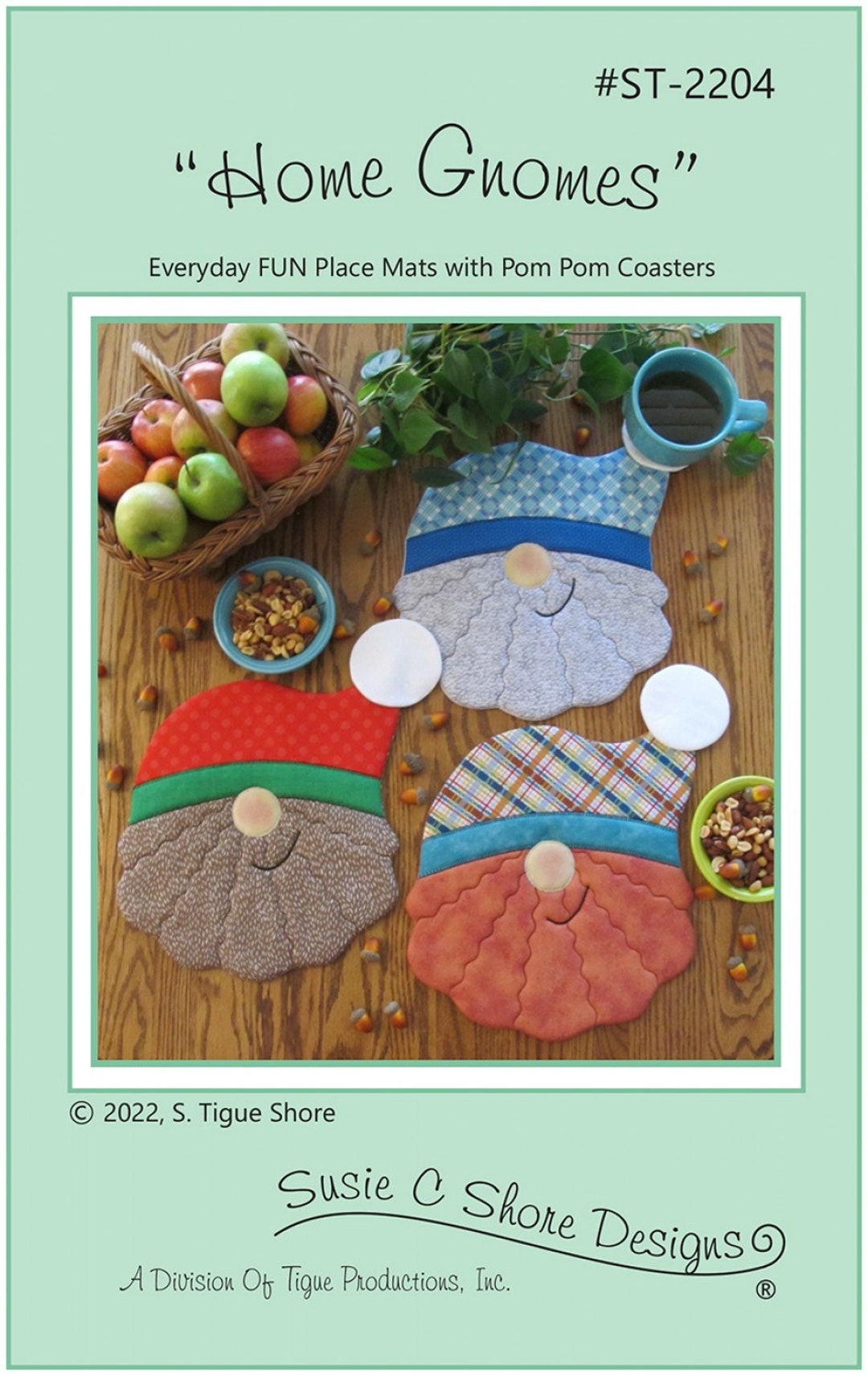 Pattern: HOME GNOMES! - ST-2204 - Place Mats With Pom Pom Coasters - 12 ...