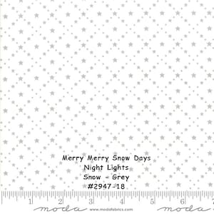MERRY MERRY SNOW Days - #2947-16 - Night Lights - Snow - Red - 1/2 Yard ...