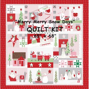 MERRY MERRY SNOW Days - #2947-16 - Night Lights - Snow - Red - 1/2 Yard ...