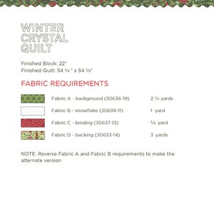 Pattern: WINTER CRYSTAL Quilt Pattern by Basic Grey PAT024 54 X 54 ...