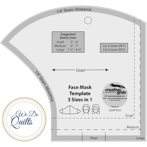 NOTION: Creative Grids Face Mask Template - 3 Sizes - Easy - Masks - Etsy