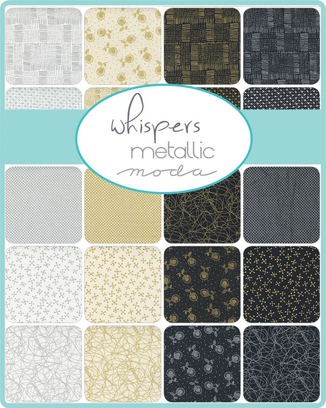 WHISPERS - METALLIC - JUNIOR Layer Cake - 33550M - by Studio M for Moda ...