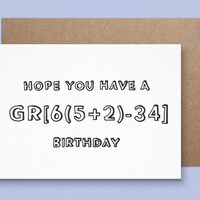 Computer Science Birthday Card - Binary Birthday Card - Compsci - Math ...