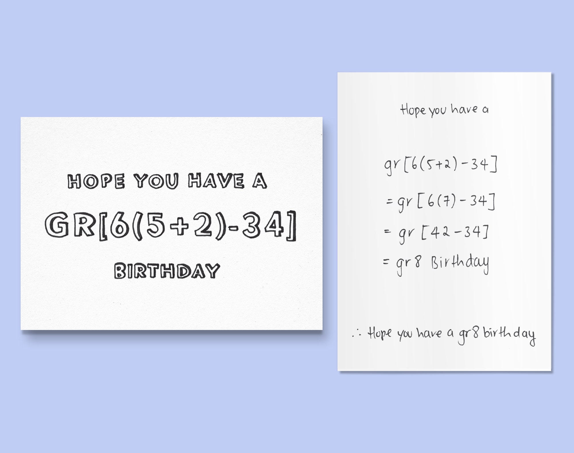 Digital Printable - Maths Birthday Card - Great Birthday Easy - Etsy