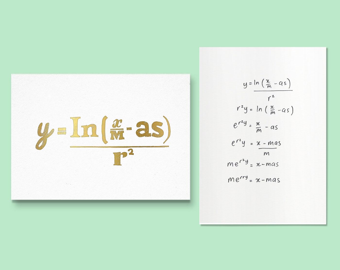 Maths Christmas Card - Etsy