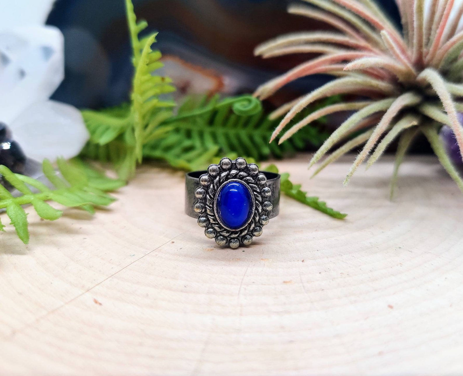 Tibetan Silver Adjustable Gypsy Ring With Small Stone Onyx - Etsy