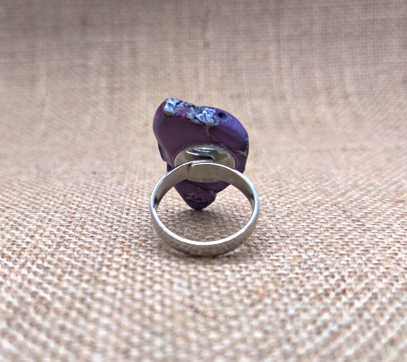 Dyed Purple Jasper Stone Adjustable Ring Hippie Vibes Boho - Etsy
