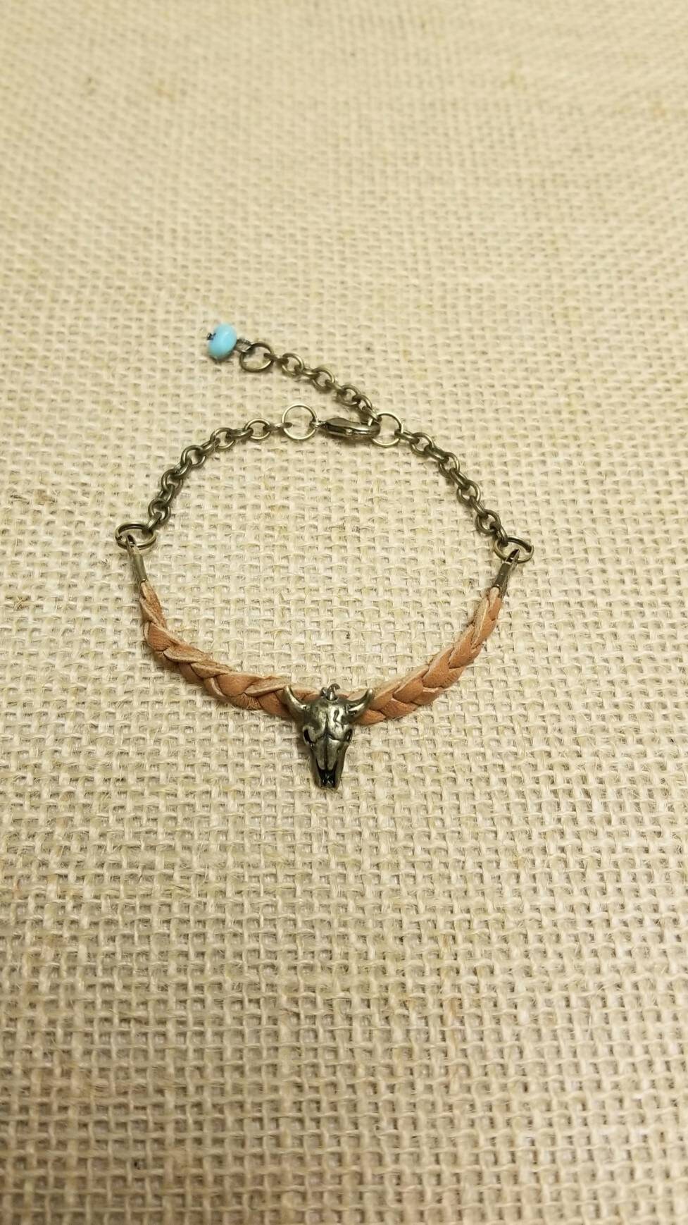 Skull Bull Head Jewelry Stackable Bracelet Bohemian | Etsy