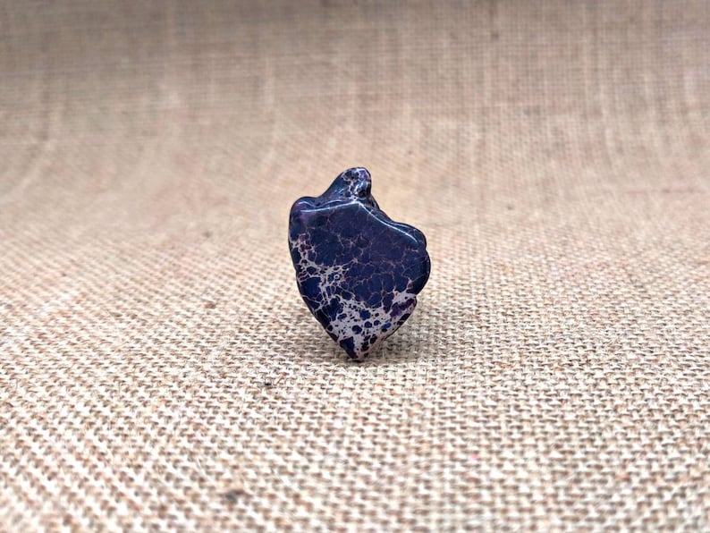 Dyed Purple Jasper Stone Ring on Gunmetal Adjustable Ring - Etsy