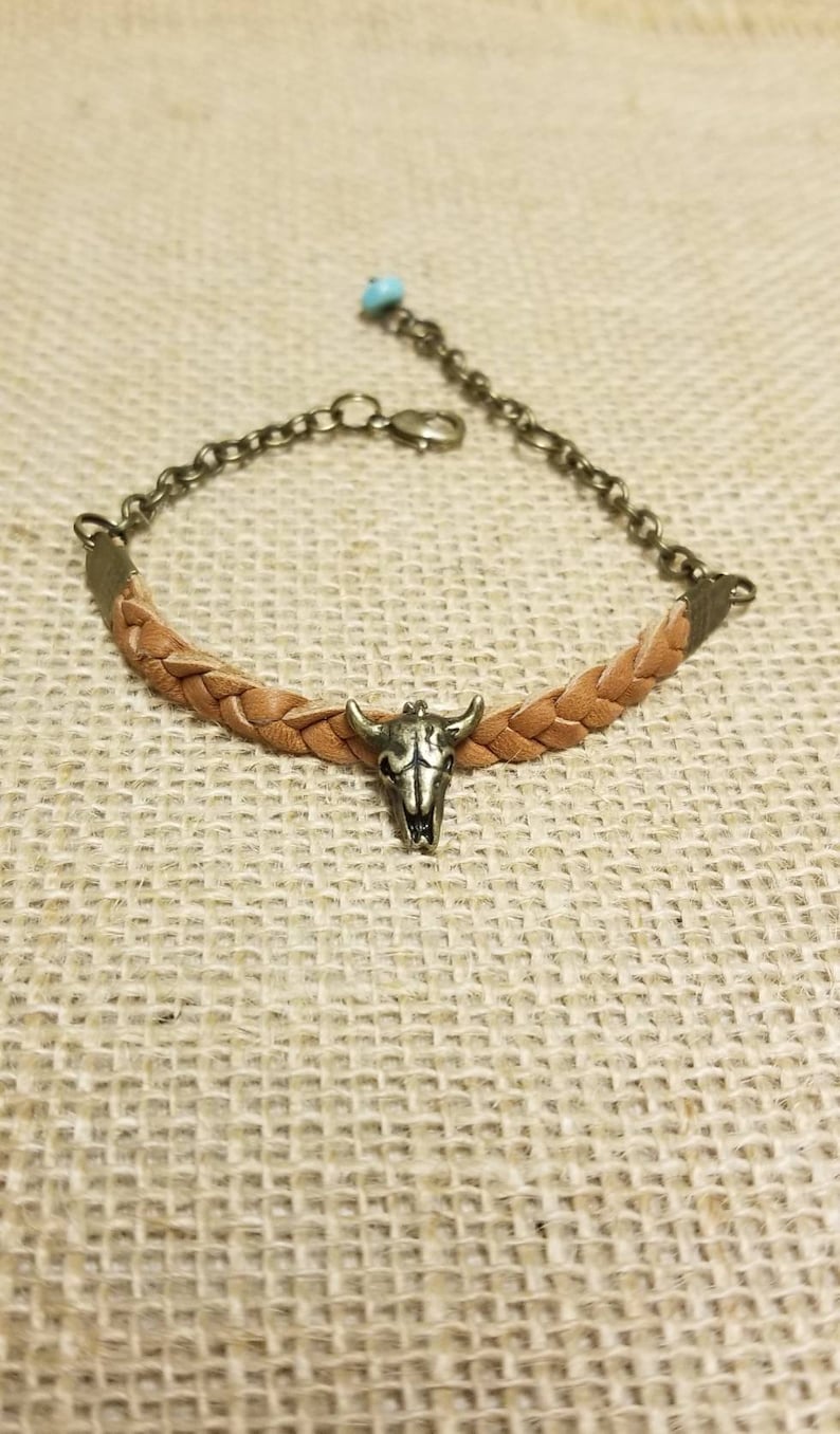 Skull Bull Head Jewelry Stackable Bracelet Bohemian | Etsy