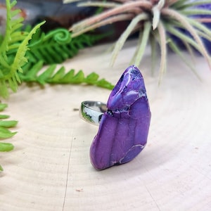 Dyed Purple Jasper Stone Adjustable Ring, Hippie Vibes, Boho Chic ...