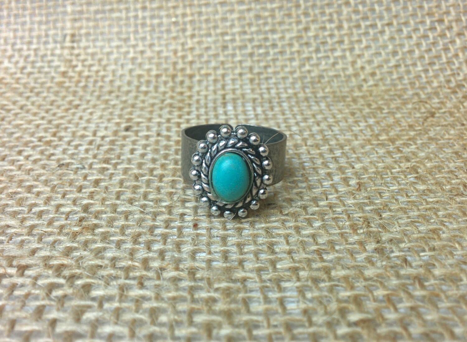 Tibetan Silver Adjustable Gypsy Ring With Small Stone Onyx | Etsy