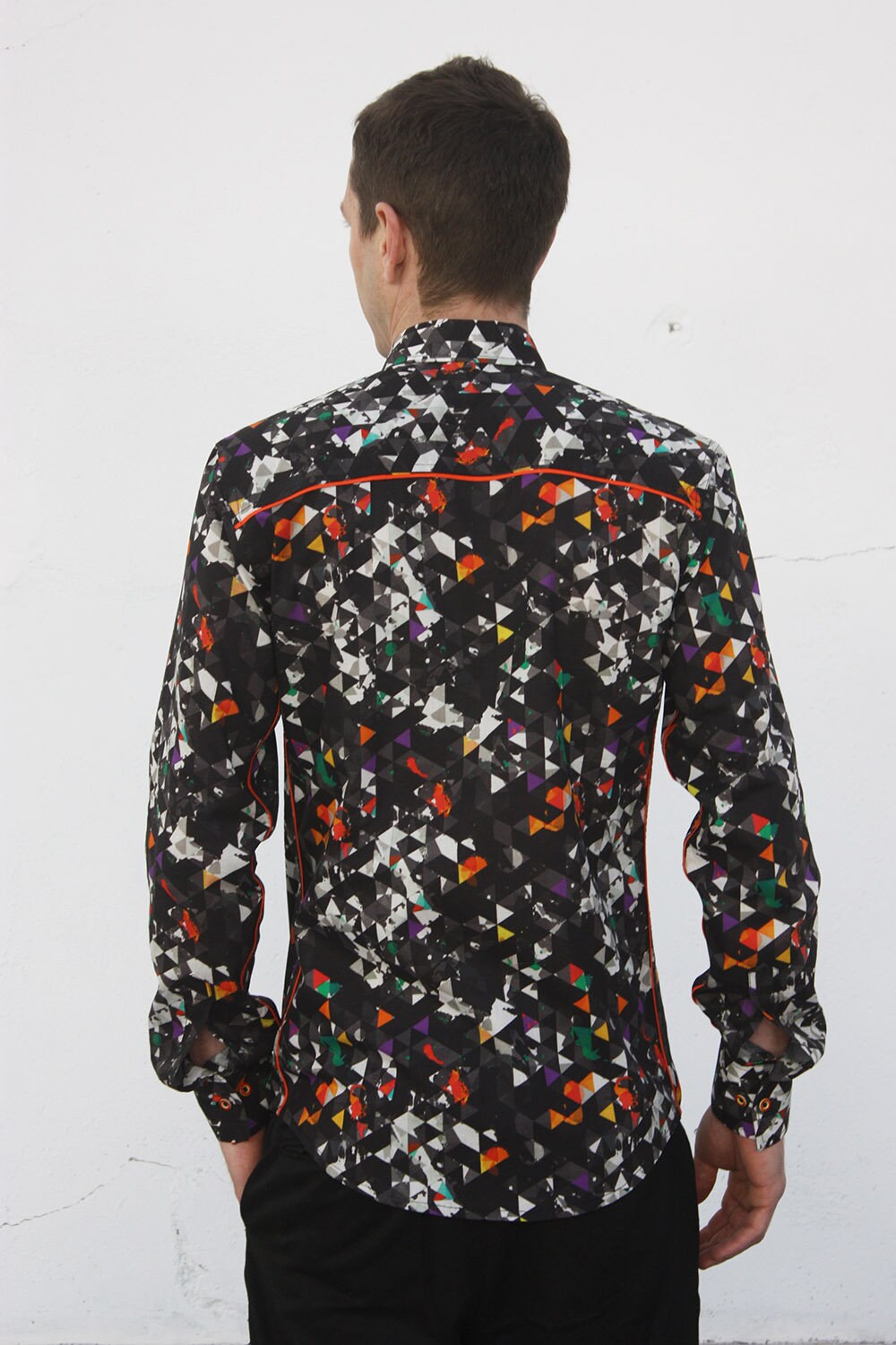 Triangle Pattern Shirt - Dark Triangles - BAÏSAP - Etsy