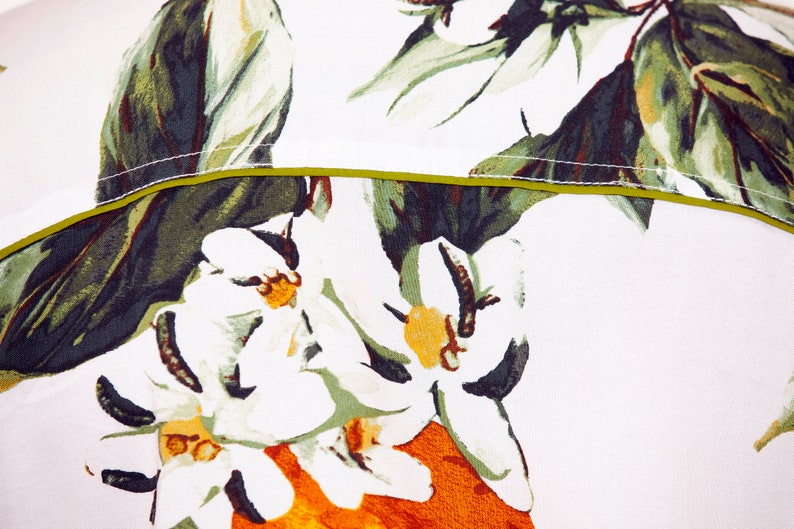 Orange Floral Shirt, Short Sleeve - S Size - Etsy