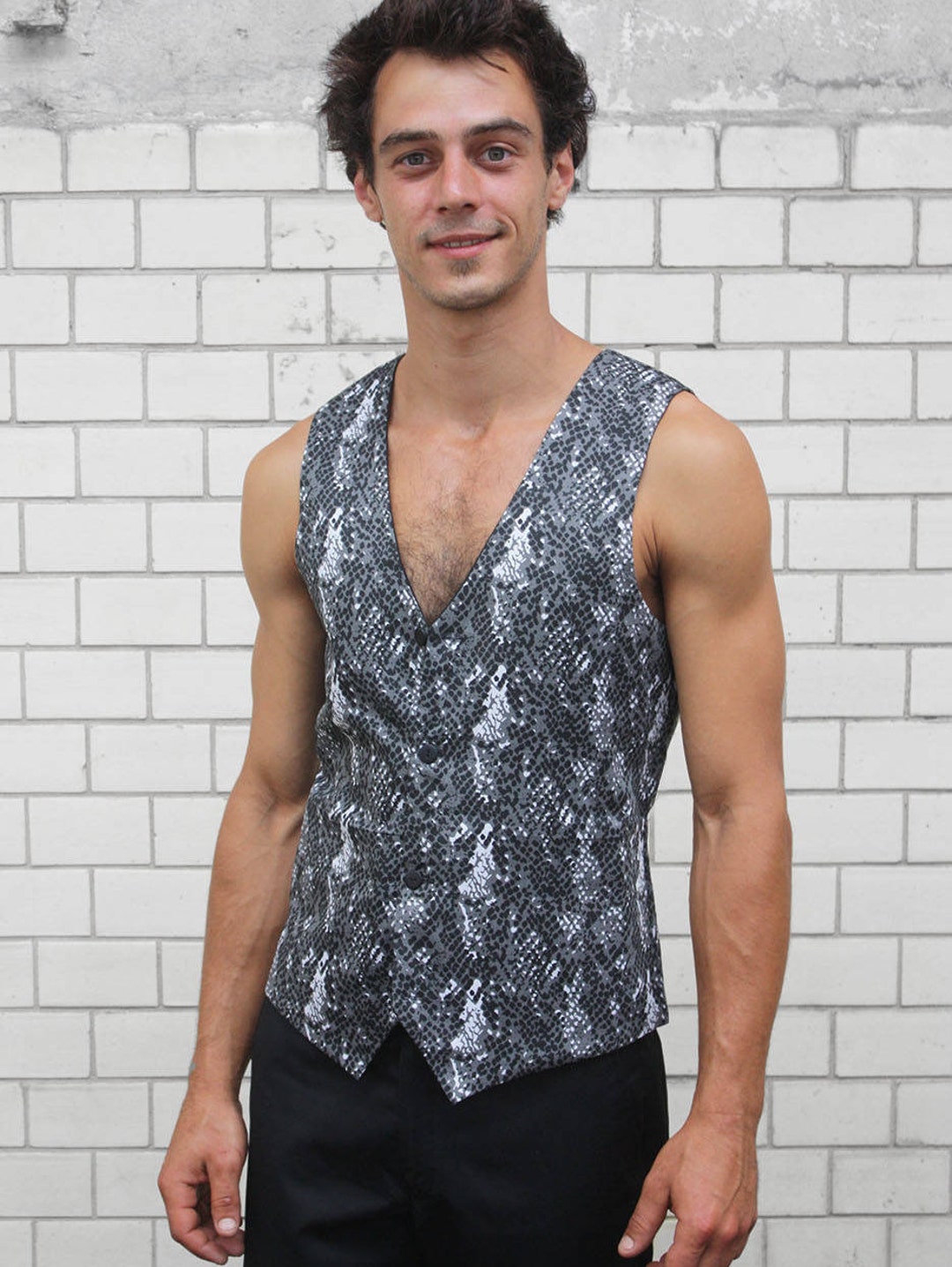 Snake Print Vest for Men - BAÏSAP - XL Size - Etsy