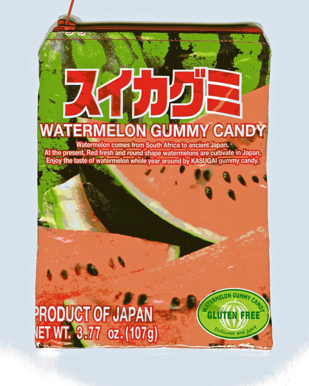Watermelon Gummy Candy Wrapper From Japan Up-cycled Zippered - Etsy