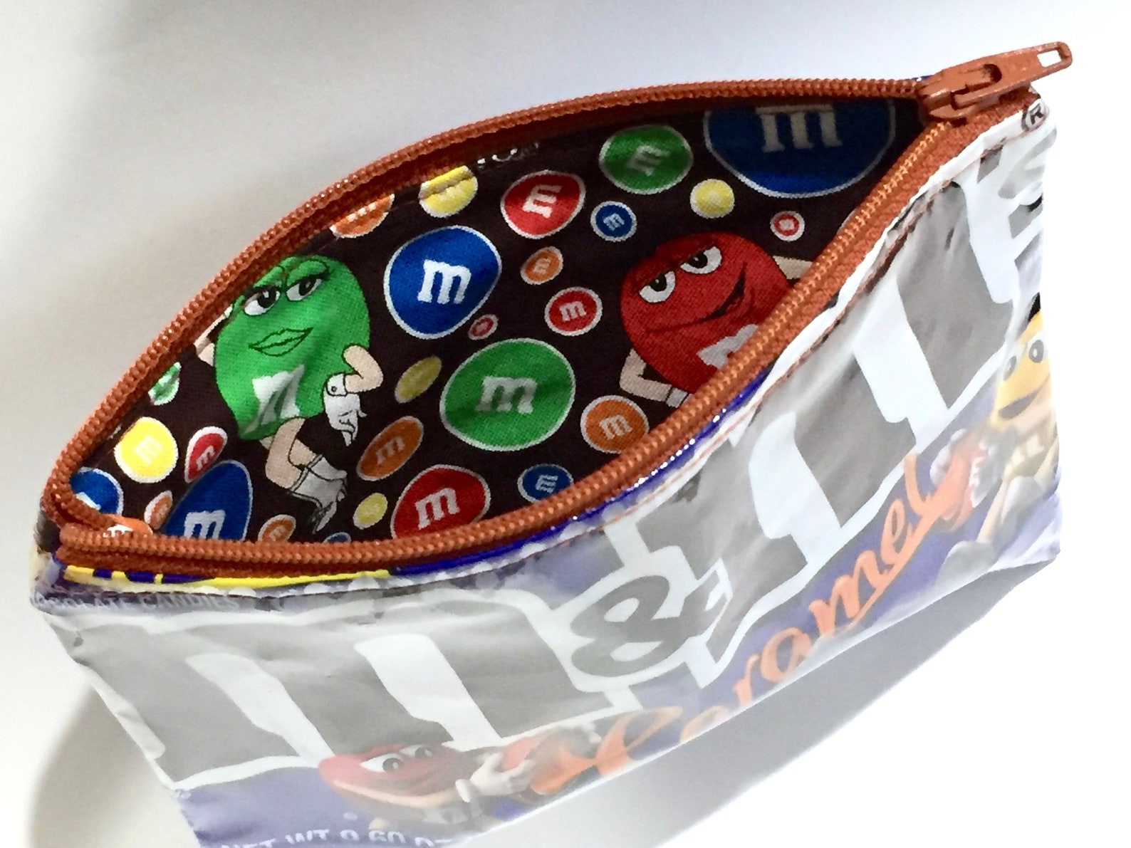 NEW M&ms Caramel Candy Wrapper Up-cycled Zippered Bag/pouch | Etsy
