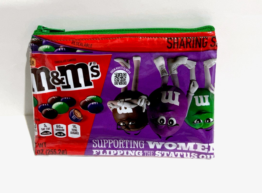 M&ms Flipping the Status Quo Mix Candy Wrapper Up-cycled Zippered Bag ...