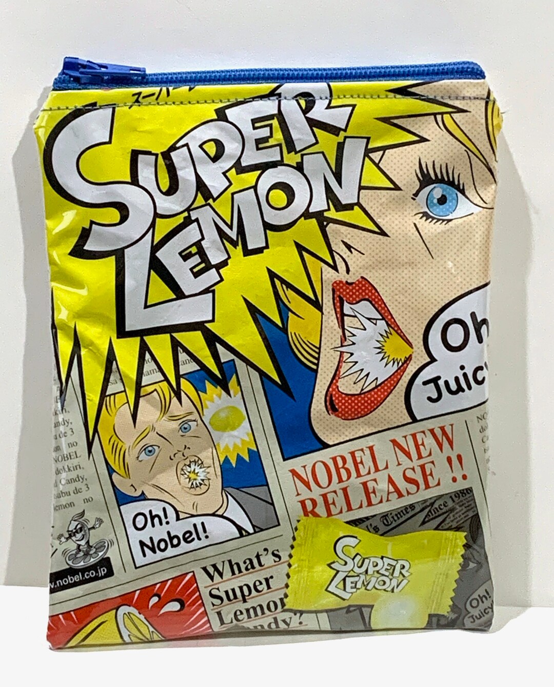 Super Lemon Candy Wrapper Up-cycled Zippered Bag/pouch/purse - Etsy