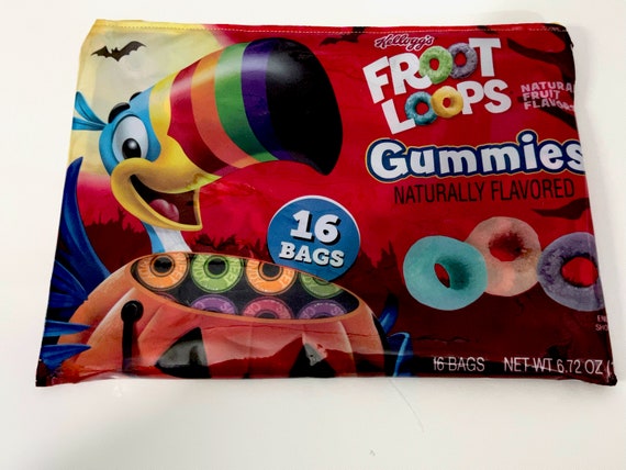Fruit Loops Gummies Candy Wrapper Up-cycled Zippered Bag/pouch - Etsy