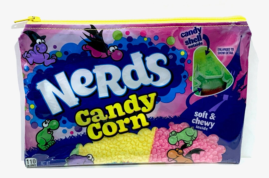 Nerds Halloween Candy Corn Candy Wrapper Upcycled Zippered Bag/pouch - Etsy