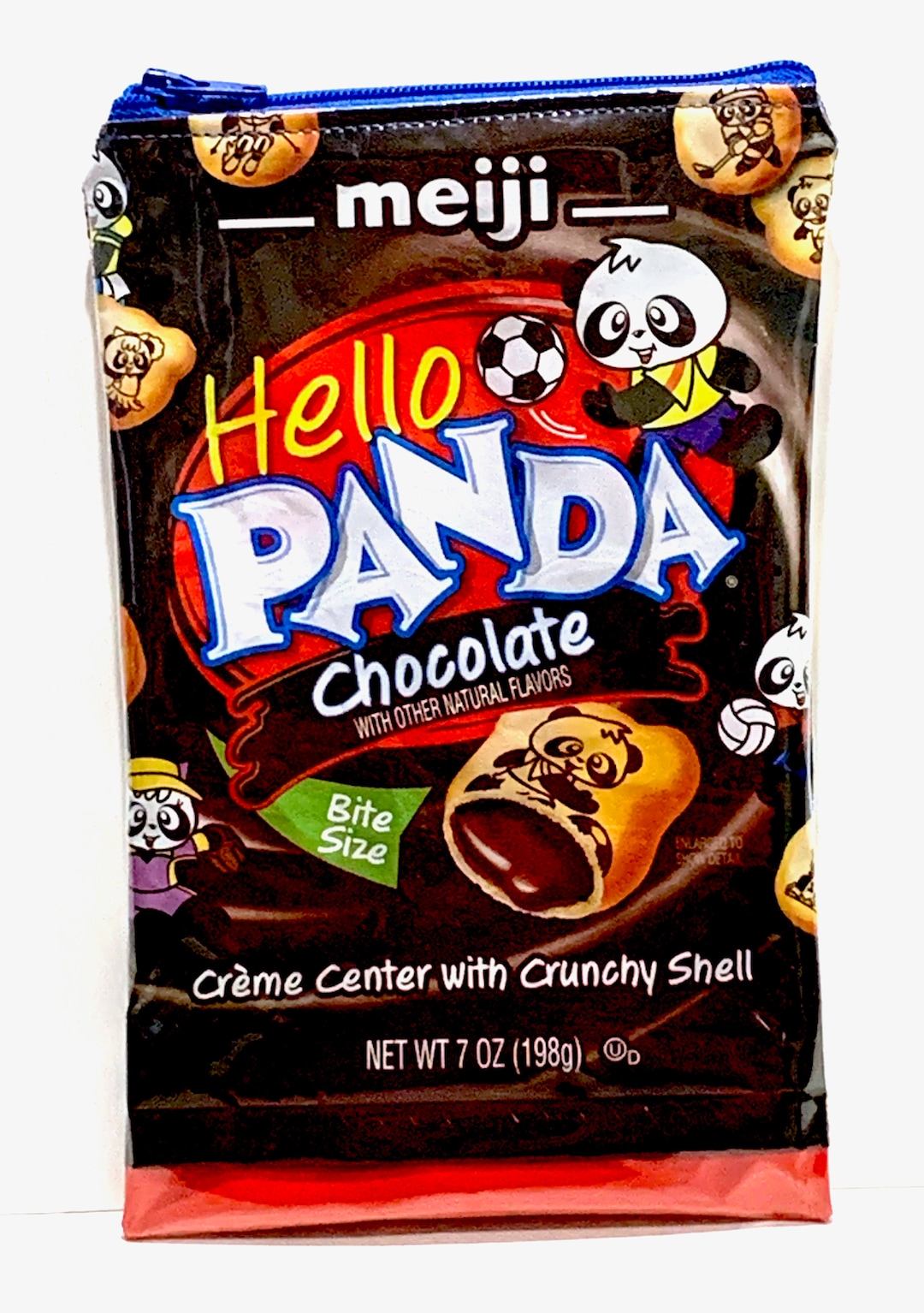 Meiji Hello Panda Chocolate Candy Wrapper Up-cycled Zippered Bag/pouch ...