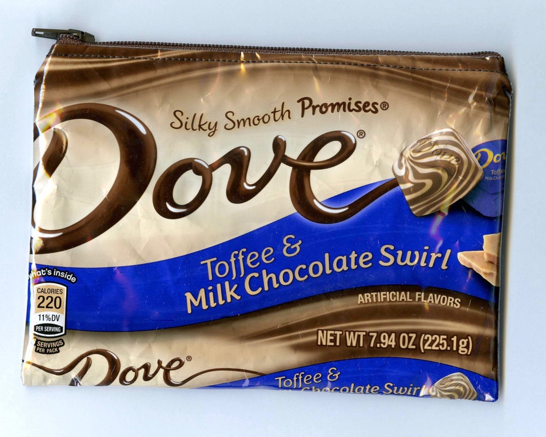 Dove Candy Wrapper Up-cycled Zippered Bag/pouch - Etsy