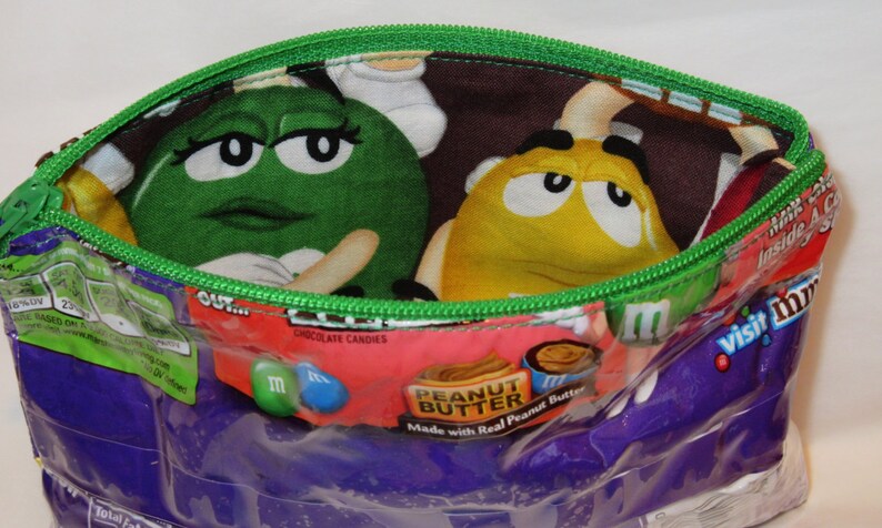 M&ms Dark Chocolate Candy Wrapper Up-cycled Zippered | Etsy