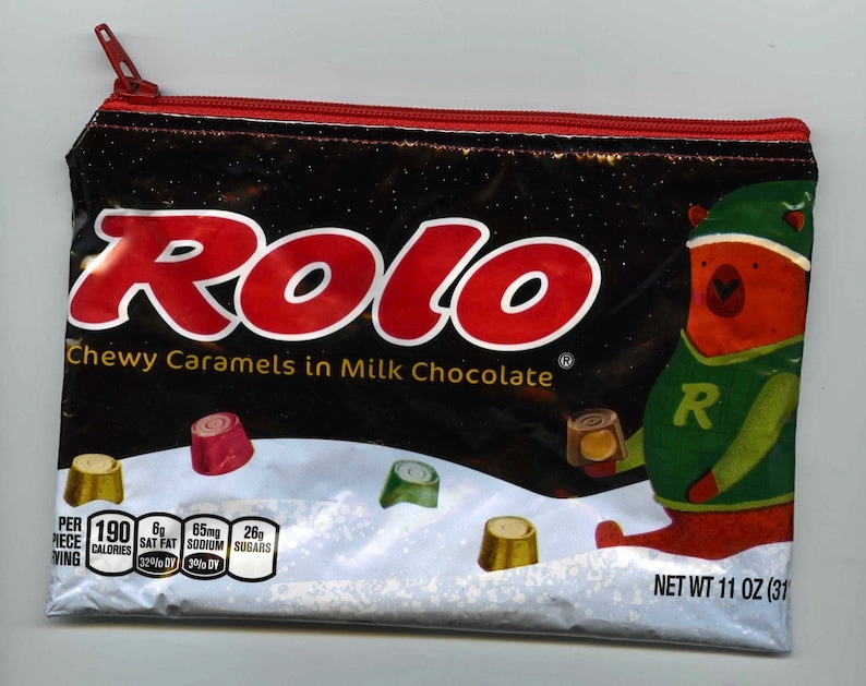 Rolo Christmas Candy Wrapper Up-cycled Zippered Bag/pouch | Etsy
