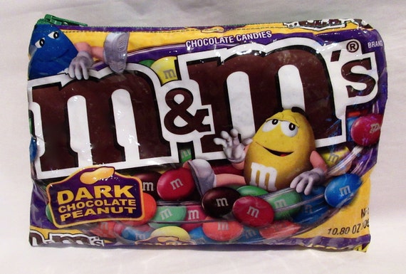 M&ms Dark Chocolate Candy Wrapper Up-cycled Zippered | Etsy