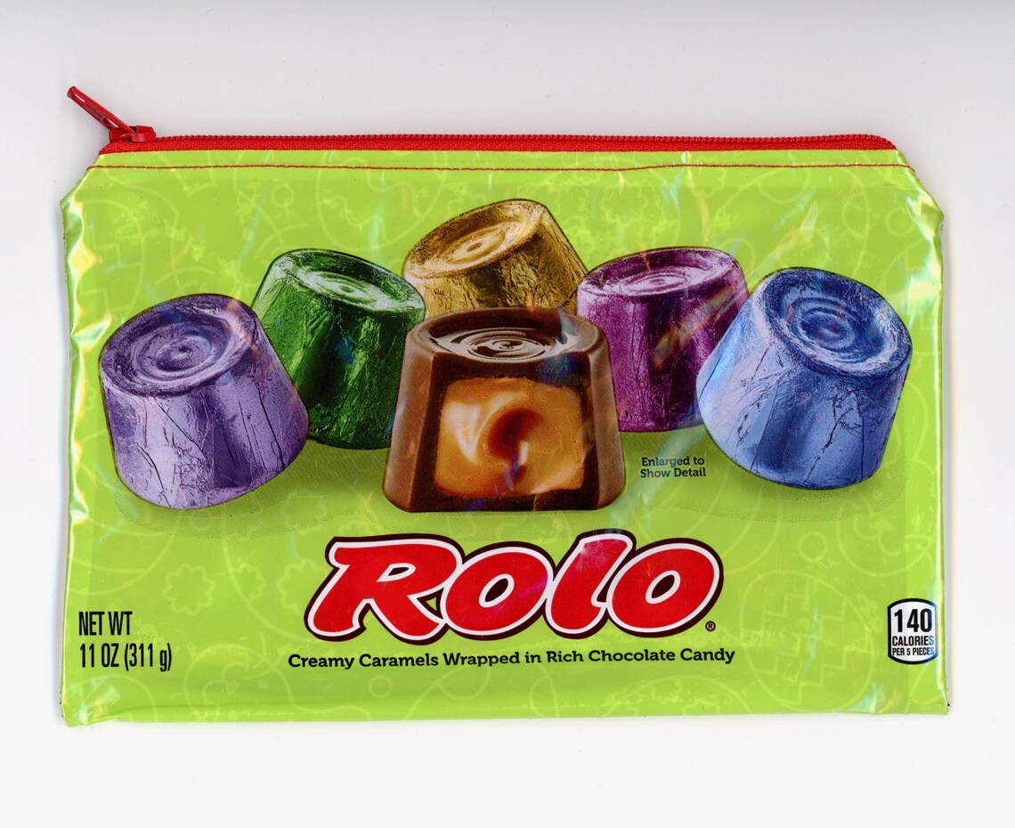 Rolo Candy Green Wrapper Up-cycled Zippered Bag/Pouch | Etsy