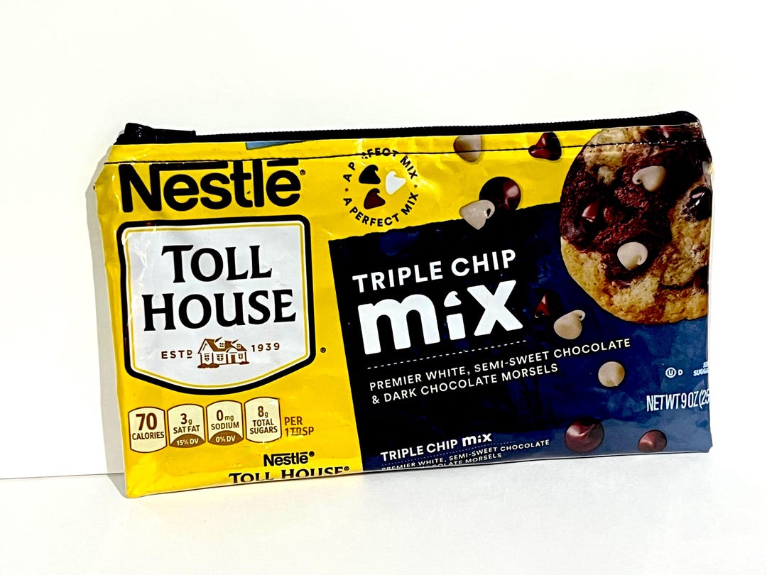 Nestle Toll House Triple Chip Mix Morsels Up-cycled Zippered Bag/pouch ...