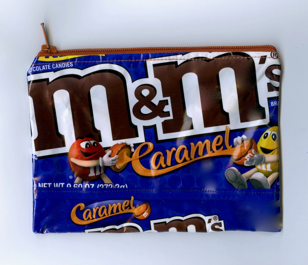 NEW! M&m’s Caramel Candy Wrapper Up-cycled Zippered Bag/pouch - Etsy